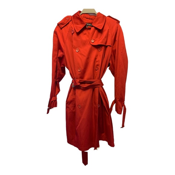 fleet street | Jackets & Coats | Rare Red Vintage Trench Coat Size 2 ...